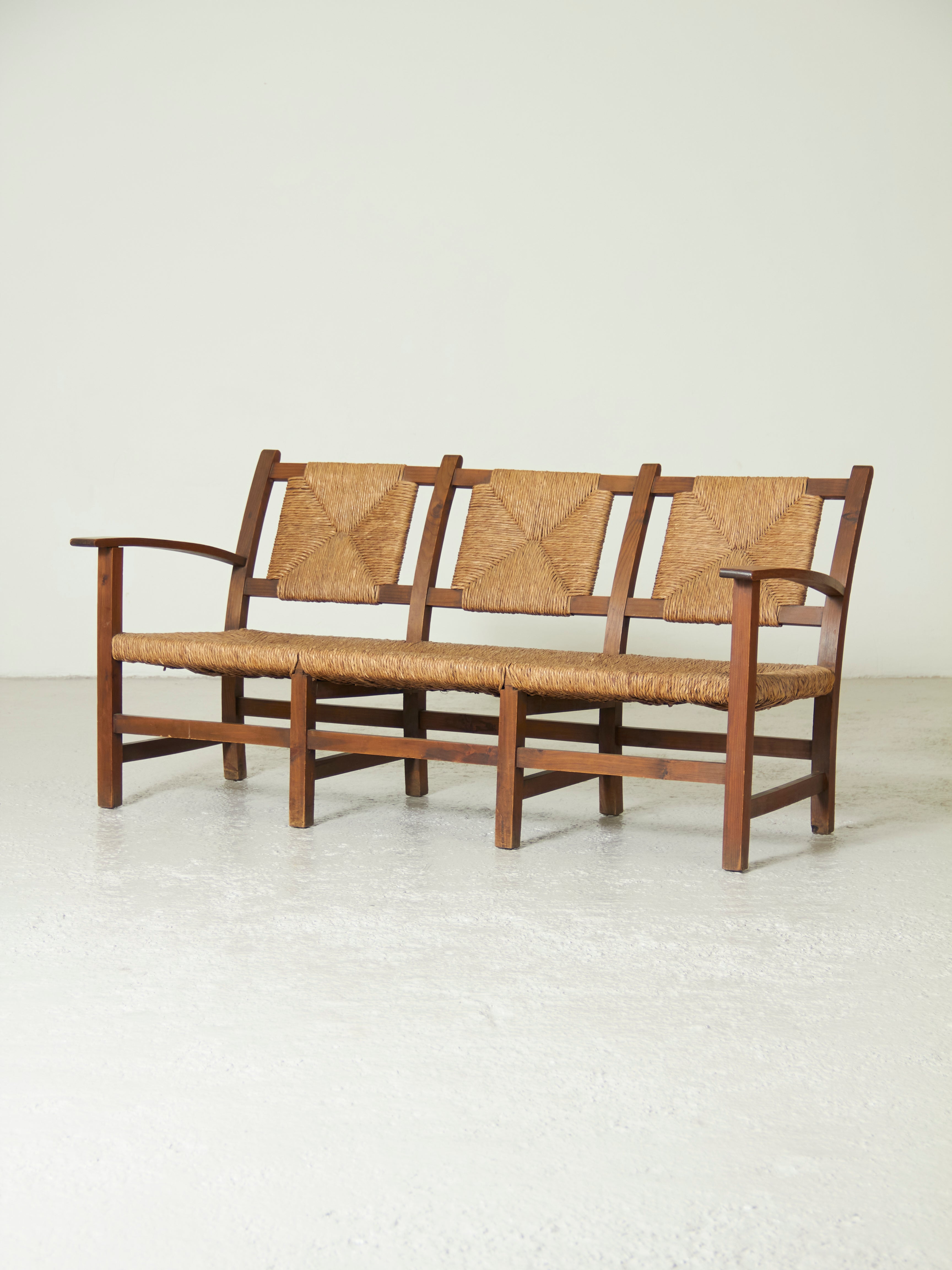 Pine and Rush Bench – Fenix Originals